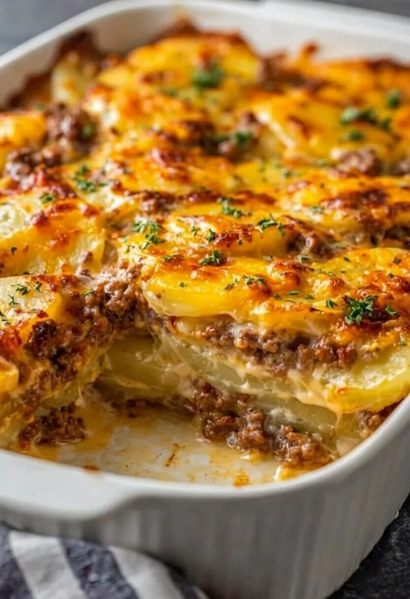 Cheesy Hamburger Potato Casserole | Easy Weeknight Bake